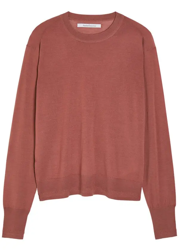 Another Tomorrow Fine-knit Crewneck T-shirt