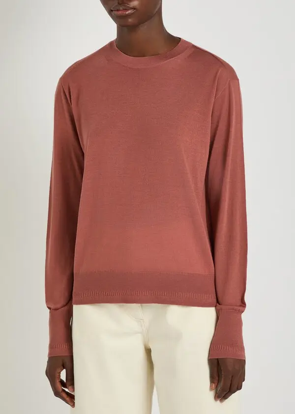 Another Tomorrow Fine-knit Crewneck T-shirt