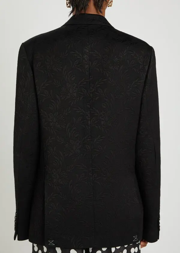 Dries Van Noten Barrysta Floral-jacquard Double-breasted Blazer