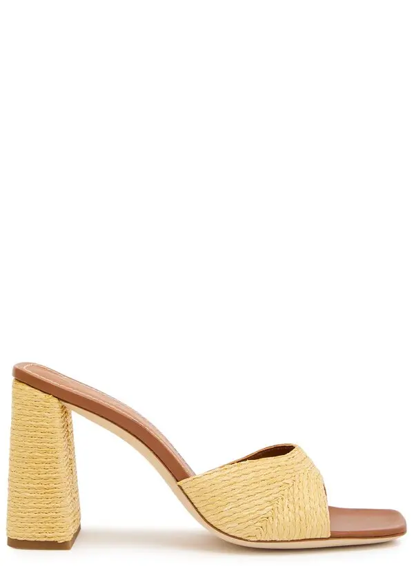 Staud Sloane Raffia Block Heel Sandals