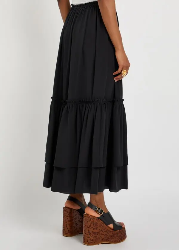 Chloé Silk-chiffon Midi Skirt