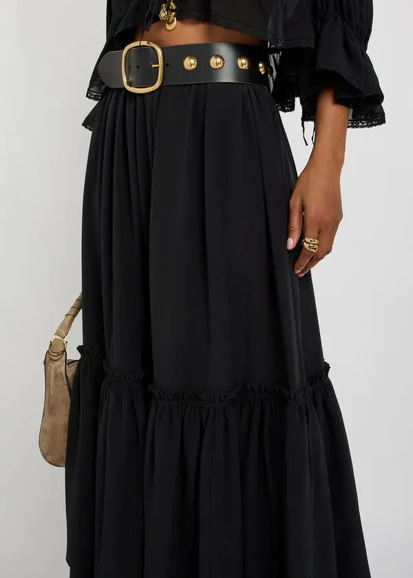 Chloé Silk-chiffon Midi Skirt