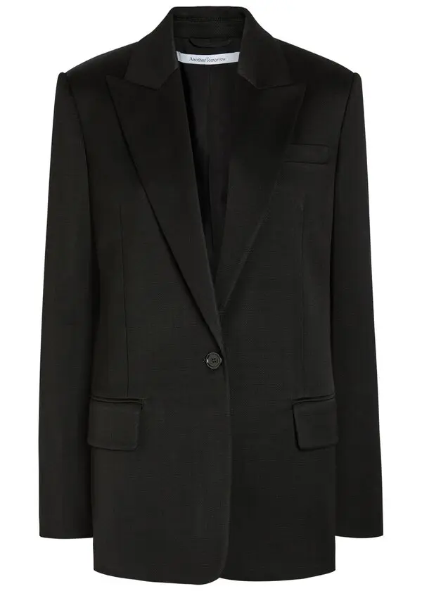 Another Tomorrow Oversized Twill Blazer