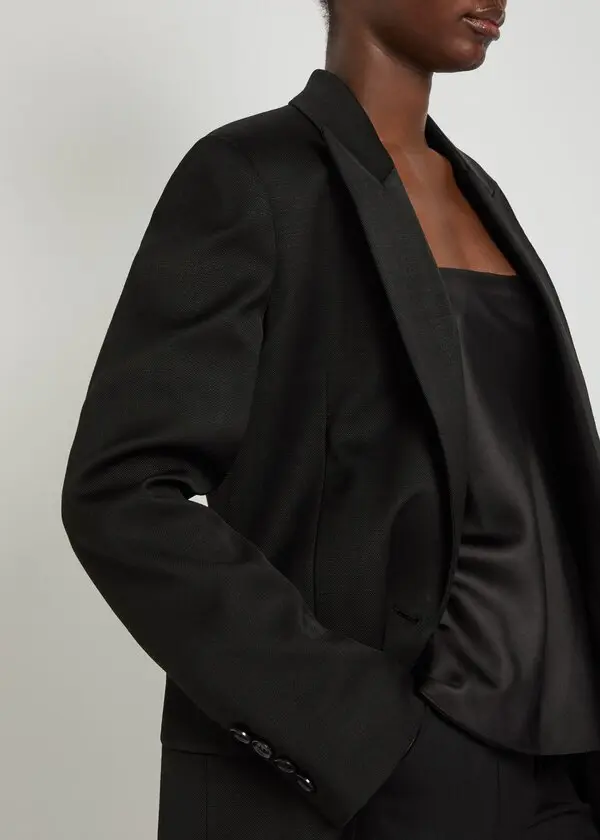 Another Tomorrow Oversized Twill Blazer
