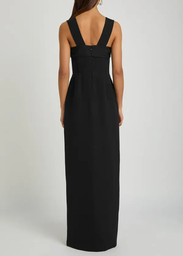 PATRICK MCDOWELL Kathleen Floral-appliquéd Wool-blend Maxi Dress
