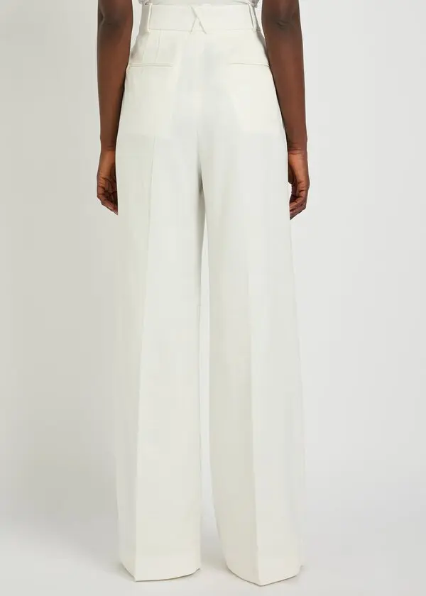 Another Tomorrow Pleated Wide-leg Trousers