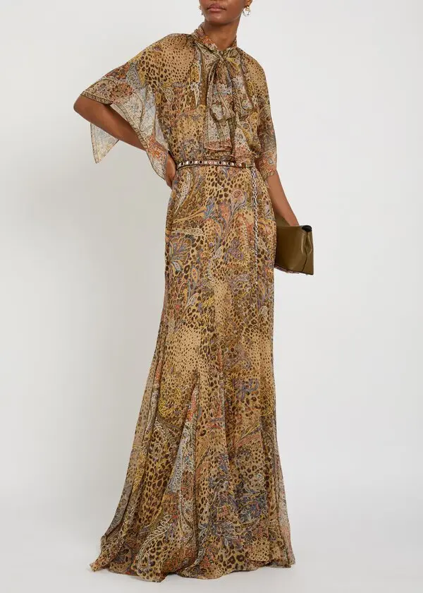 Etro Leopard-print Silk Maxi Dress