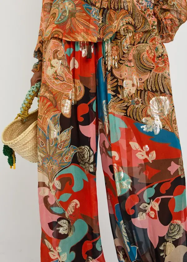 Etro Patterned Balloon-leg Silk Trousers