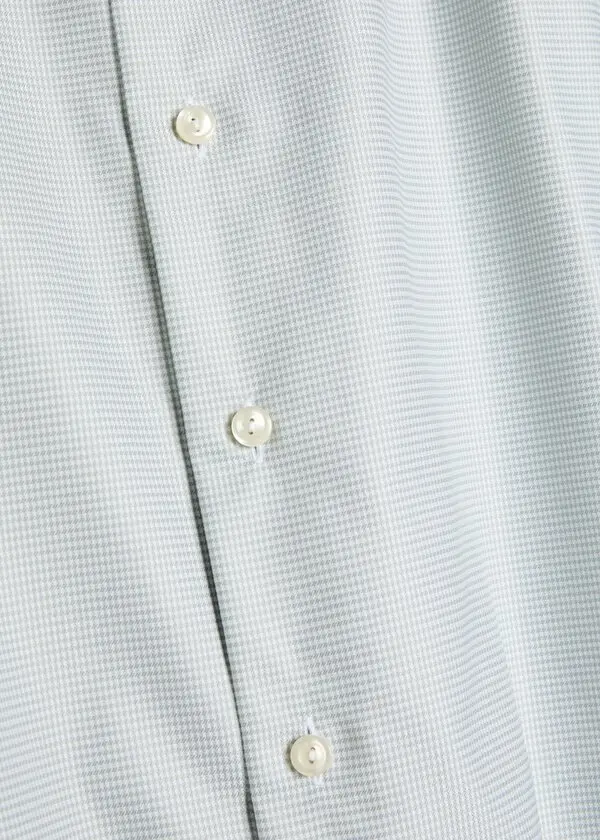 Eton Houndstooth Cotton-twill Shirt - Light Green
