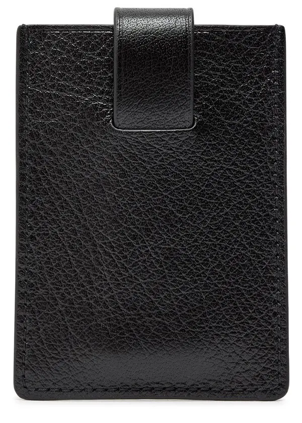 METIER Grained Leather Card Holder - Black