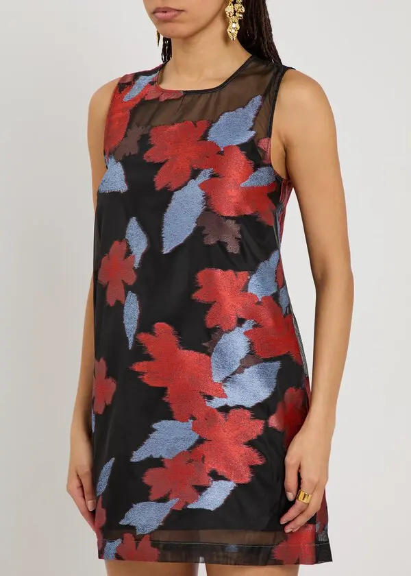 Staud Brea Devoré Organza Mini Dress - Multicoloured