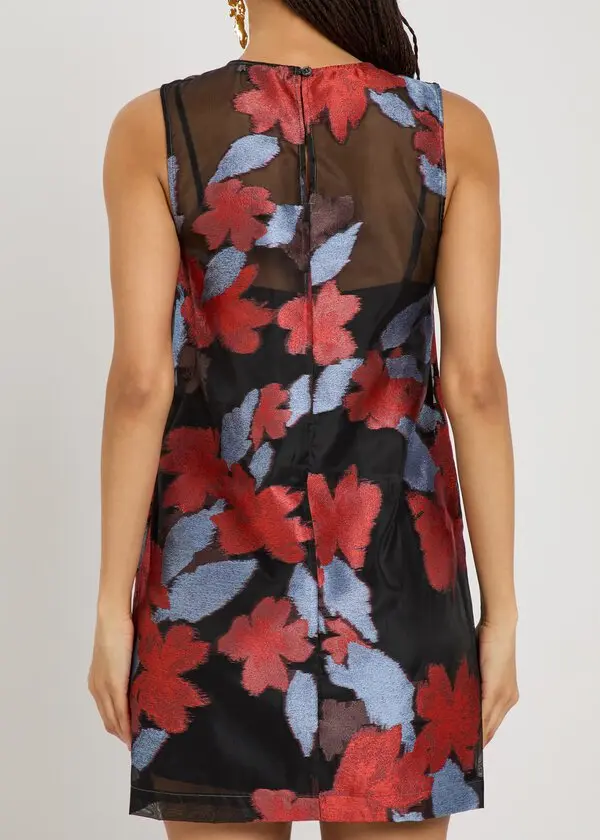 Staud Brea Devoré Organza Mini Dress - Multicoloured