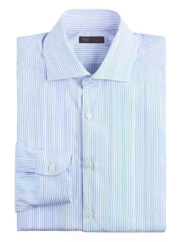 FAY Striped-pattern French-collar Shirt