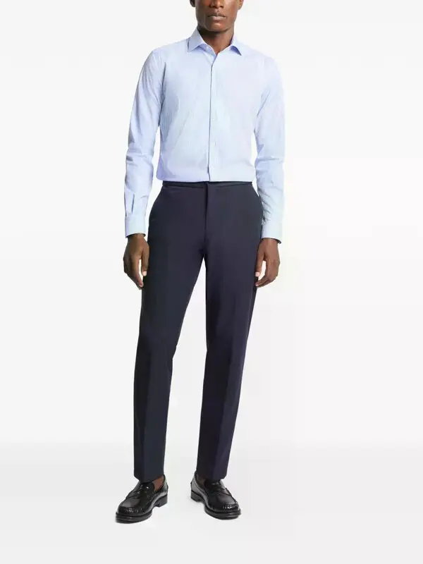 FAY Striped-pattern French-collar Shirt