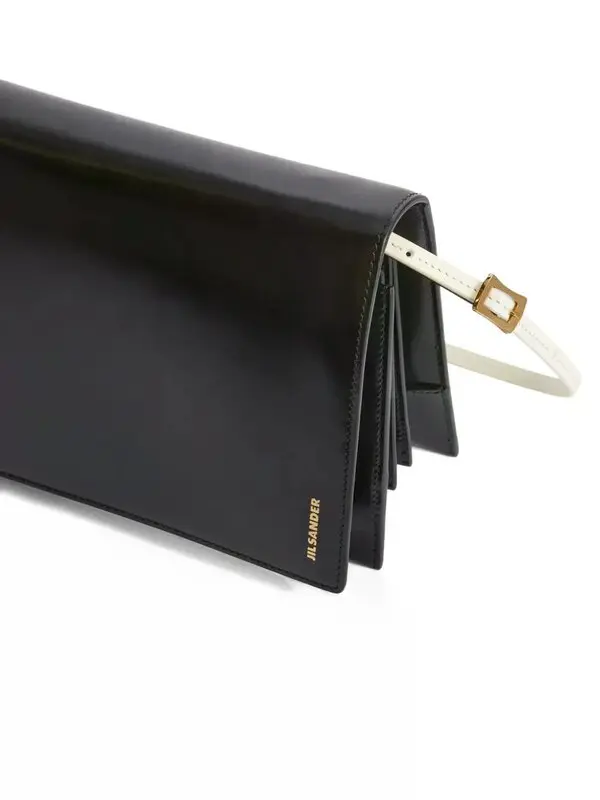 JIL SANDER Small Leather Shoulder Bag - Black