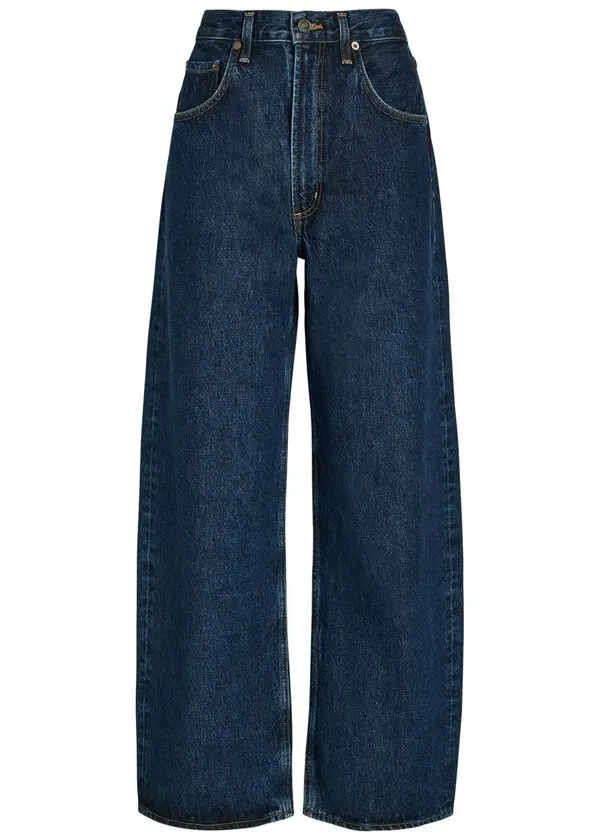 AGOLDE Mid-rise Wide-leg Denim Jeans - Navy