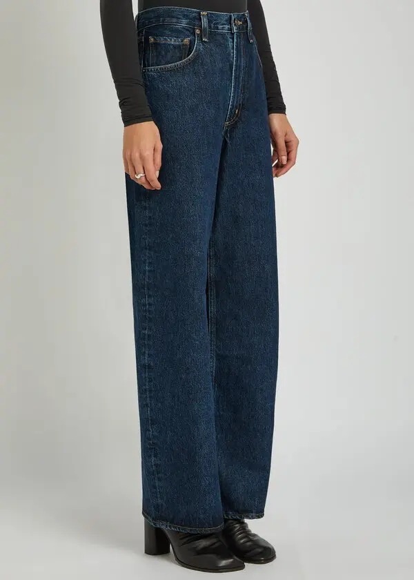 AGOLDE Mid-rise Wide-leg Denim Jeans - Navy