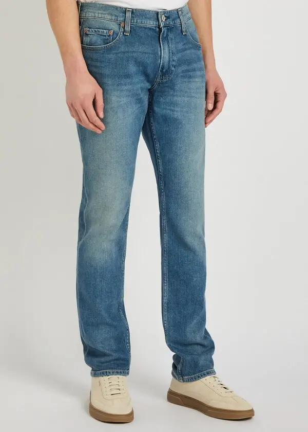 Paige Federal Slim Straight-leg Jeans - Mid Blu