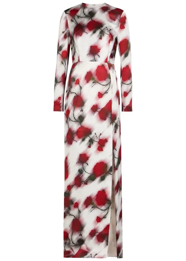 PATRICK MCDOWELL Frances Floral Satin Maxi Dress