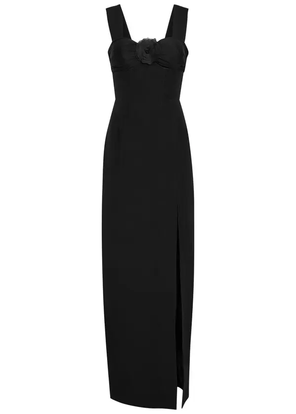 PATRICK MCDOWELL Kathleen Floral-appliquéd Wool-blend Maxi Dress