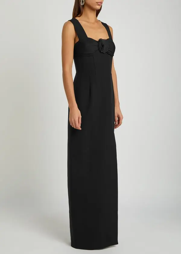PATRICK MCDOWELL Kathleen Floral-appliquéd Wool-blend Maxi Dress