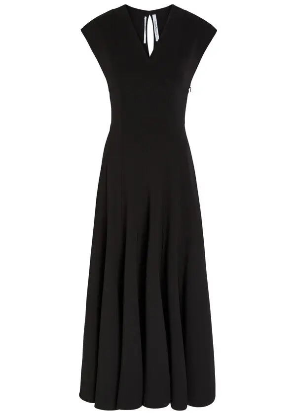 Another Tomorrow Cut-out Stretch-wool Midi Dress