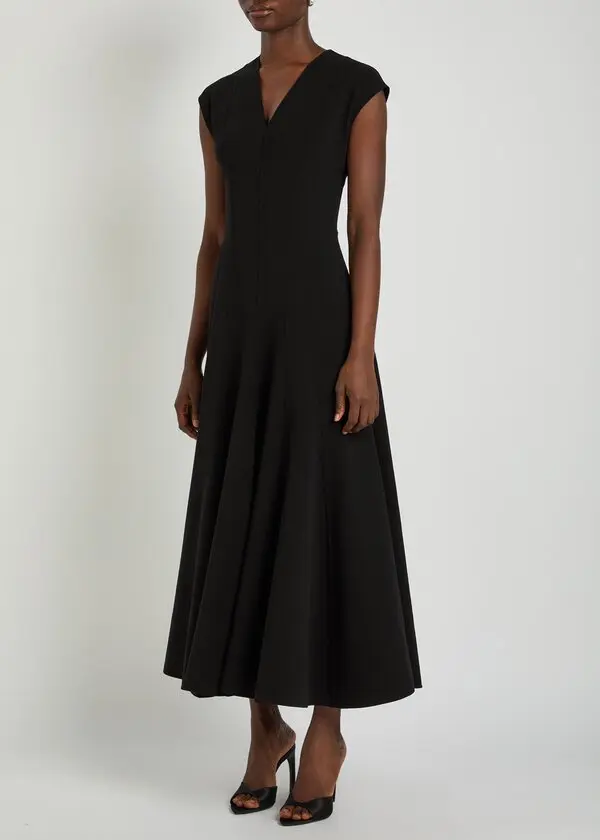 Another Tomorrow Cut-out Stretch-wool Midi Dress