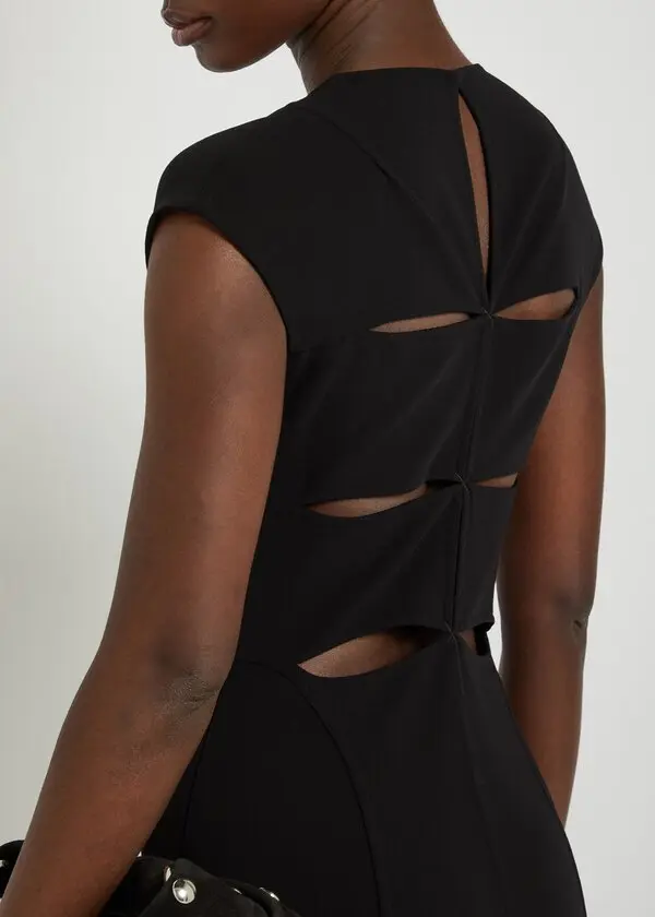 Another Tomorrow Cut-out Stretch-wool Midi Dress