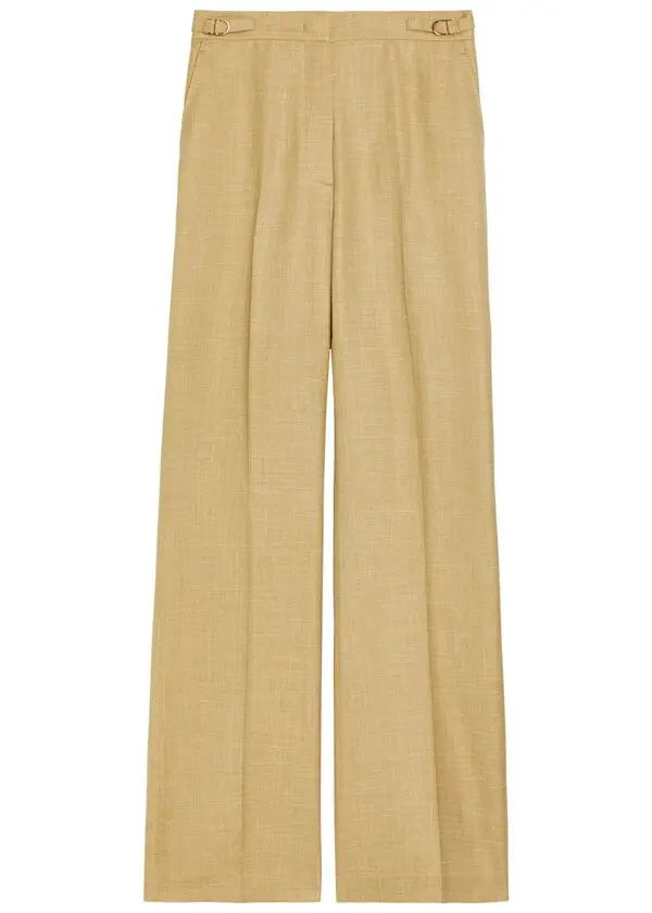 Gabriela Hearst Straight-leg Wool-blend Trousers - Beige