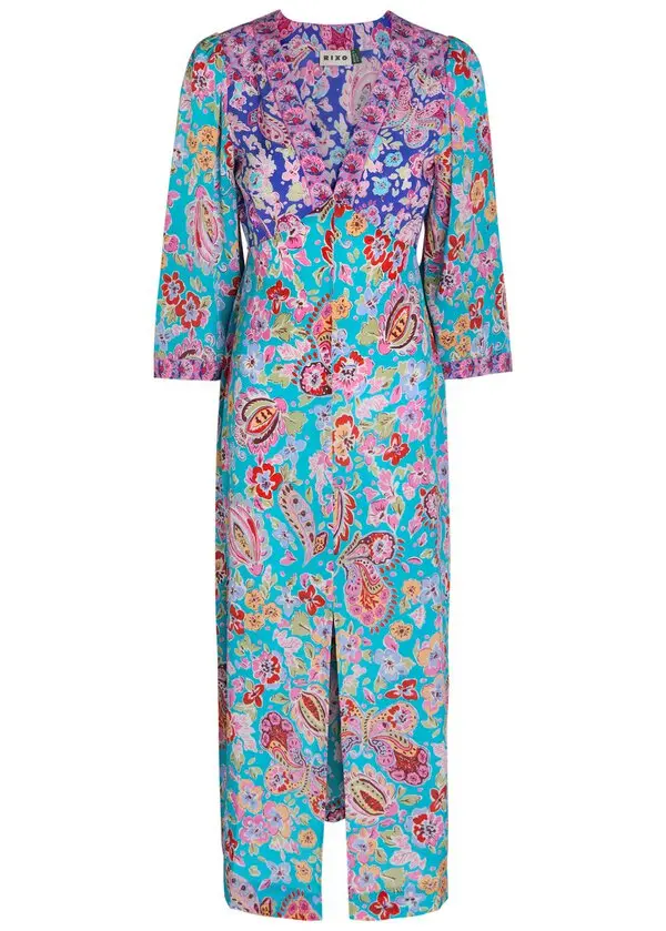 Rixo Floral-print Silk Midi Dress - Multicoloured