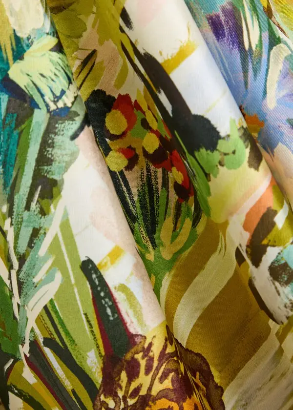 ALEMAIS Jungle Boogie Printed Halterneck Silk Maxi Dress