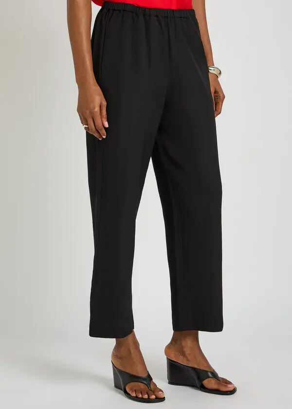 RÓHE Cropped Wide-leg Trousers - Black