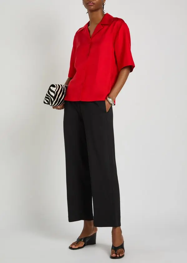 RÓHE Cropped Wide-leg Trousers - Black