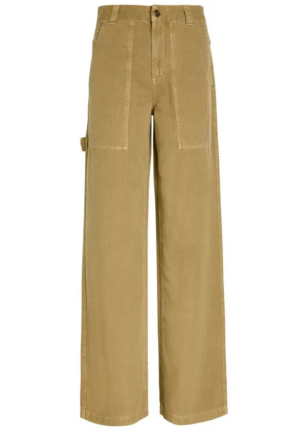 Moncler Straight-leg Cotton-twill Trousers - Beige