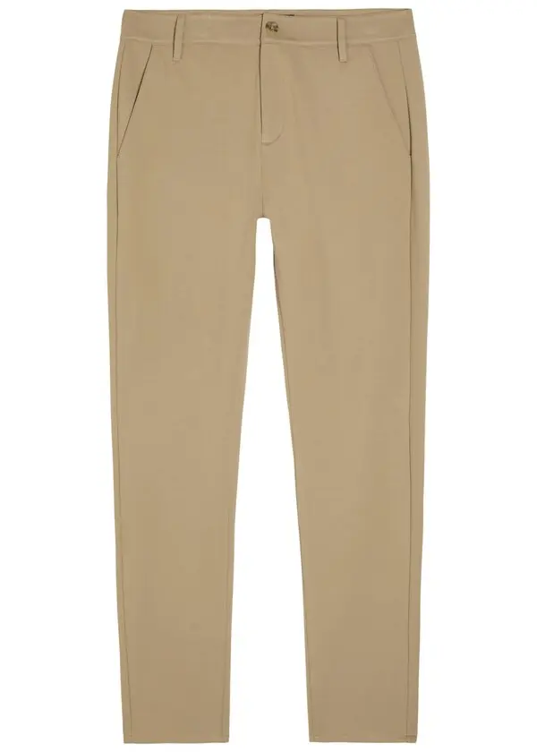 Paige Slim Tapered-leg Jersey Trousers - Beige