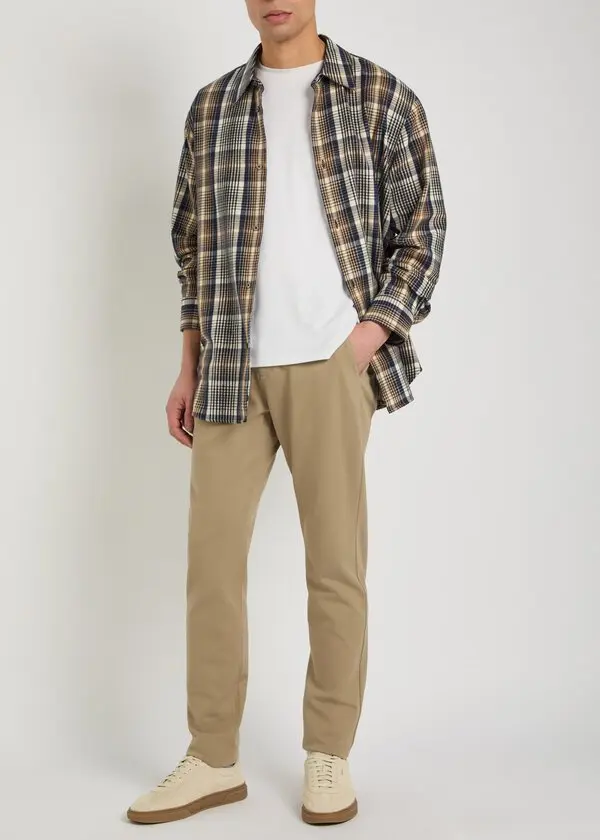 Paige Slim Tapered-leg Jersey Trousers - Beige