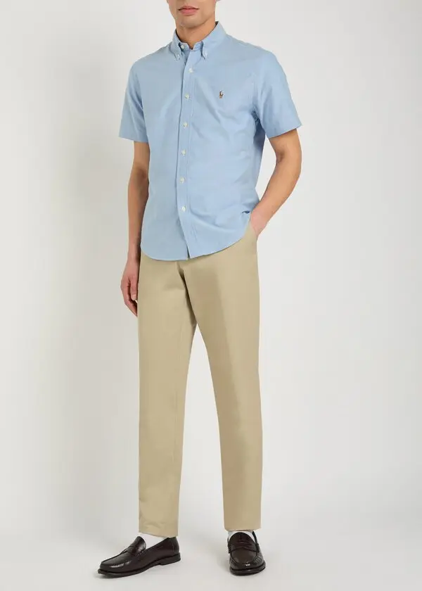 Polo Ralph Lauren Logo-embroidered Cotton Shirt - Light Blue
