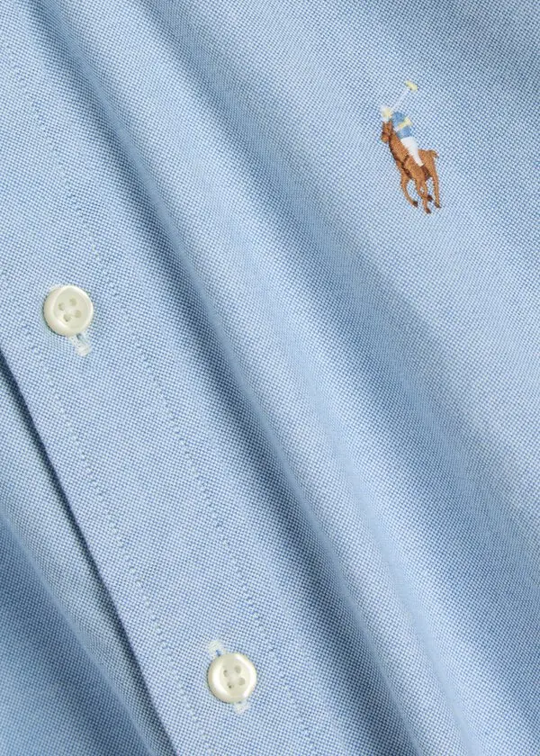 Polo Ralph Lauren Logo-embroidered Cotton Shirt - Light Blue