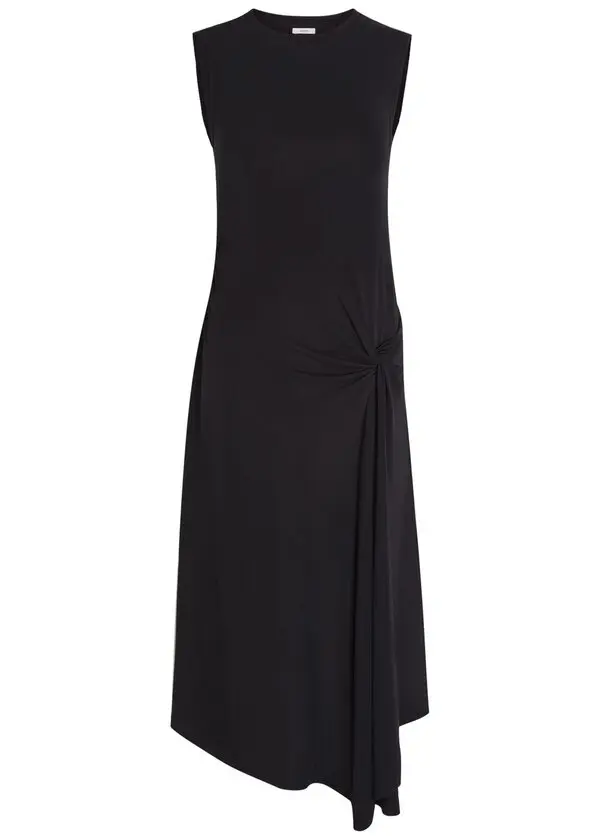 JOSEPH Asymmetric Crepe-jersey Midi Dress