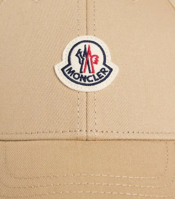 Moncler Cotton Baseball Cap With Logo - Beige