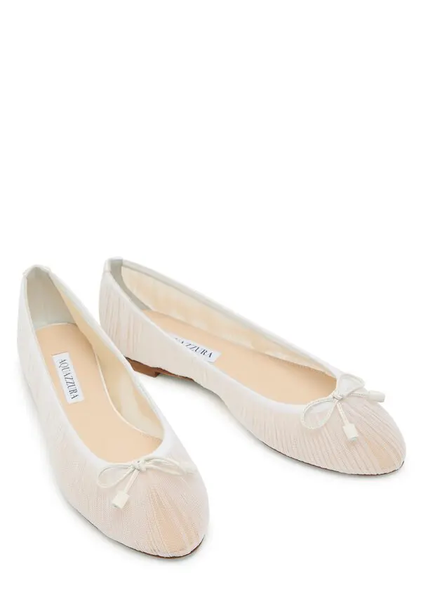 AQUAZZURA Aquazzurra Voile Mesh And Satin Ballet Flats