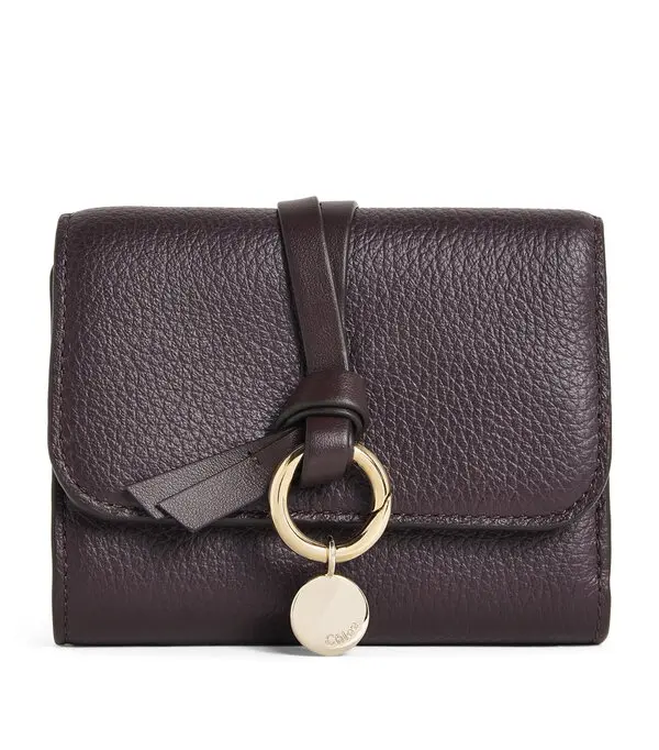 Chloé Small Leather Alphabet Trifold Wallet - Purple