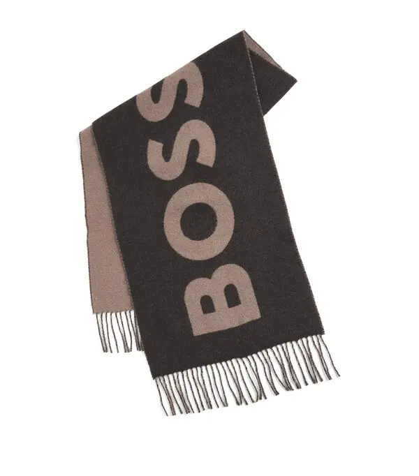 BOSS Wool-blend Rikard Scarf - Green