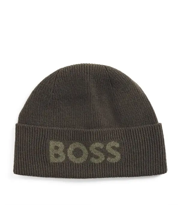 BOSS Elios Logo Beanie - Green