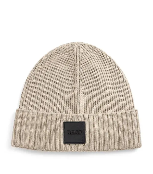 BOSS Virgin Wool Flavio Beanie - Beige