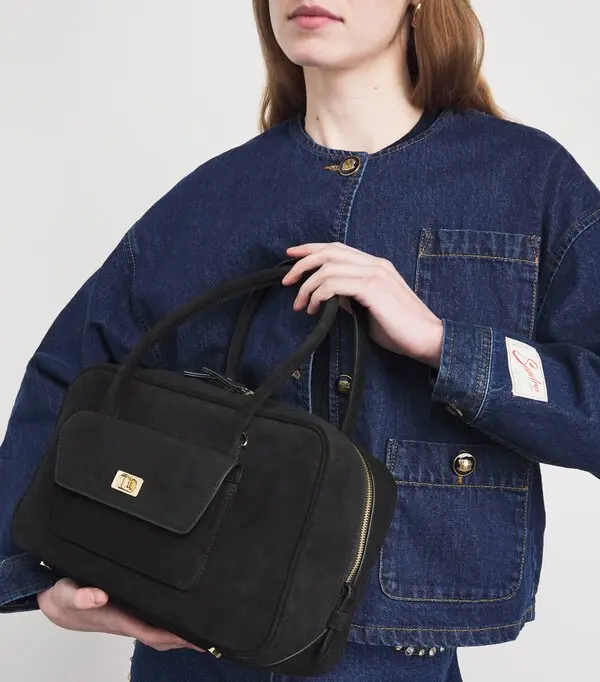 Sandro Suede Top-handle Bag - Black
