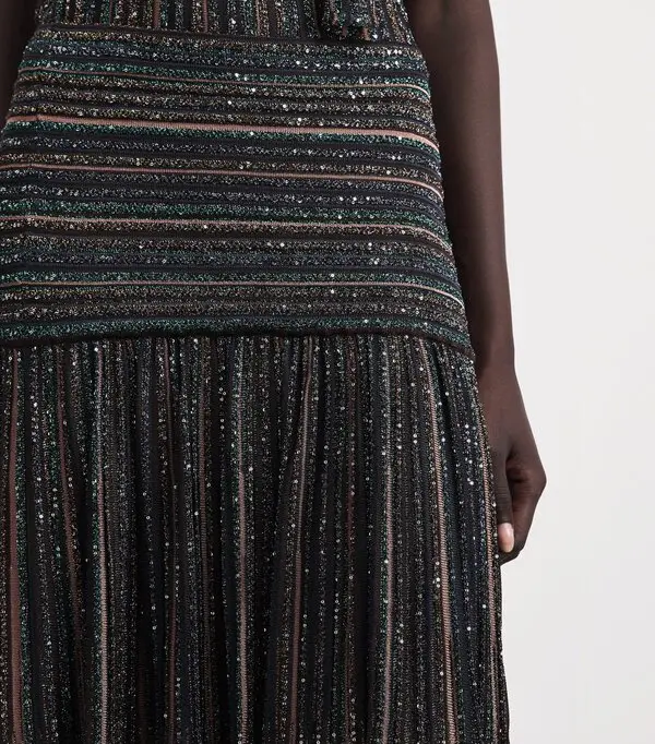 Missoni Sequin-embellished Stripe Maxi Skirt - Brown
