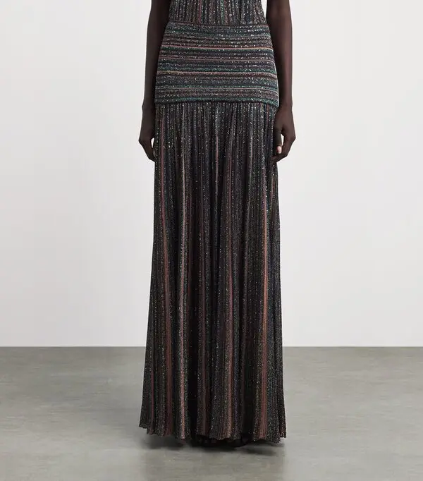 Missoni Sequin-embellished Stripe Maxi Skirt - Brown