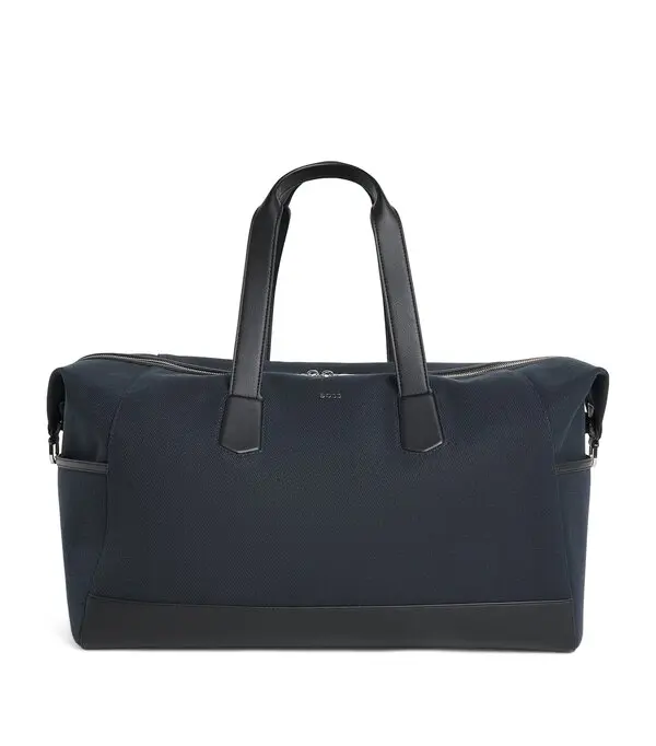 BOSS Faux Leather-trim Holdall - Blue