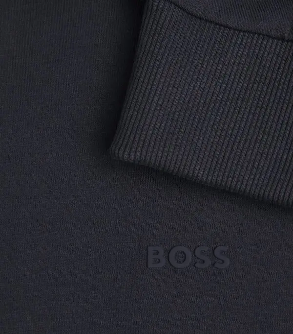 BOSS Stretch-cotton Zip-up Sweatshirt - Blue
